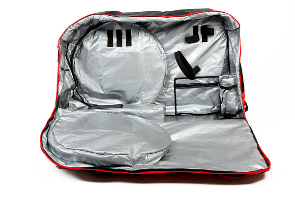 FREEDOM Bike Travel Bag - Jet Black/Red - The Speed Hound